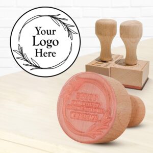 cusmiz personalized rubber stamp, custom logo stamp with durable wood material, create your own stamp with logo&name, customized decorative ink stamp for wedding, business, birthday, return address