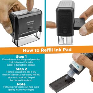 MaxMark Customized Self Inking Stamp - Up to 6 Lines of Text - X-Large Size - Choose from 15 Ink Colors