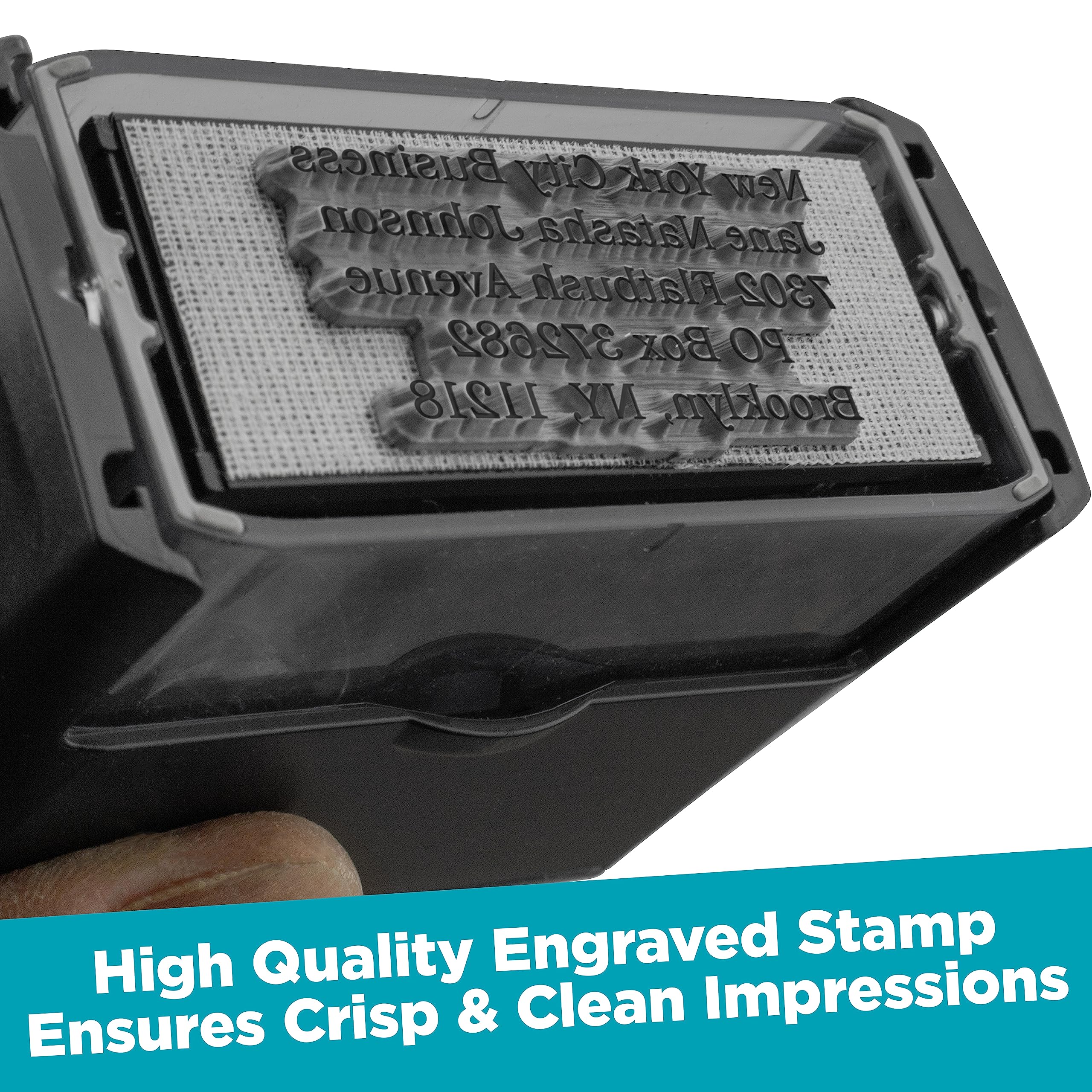 MaxMark Customized Self Inking Stamp - Up to 6 Lines of Text - X-Large Size - Choose from 15 Ink Colors