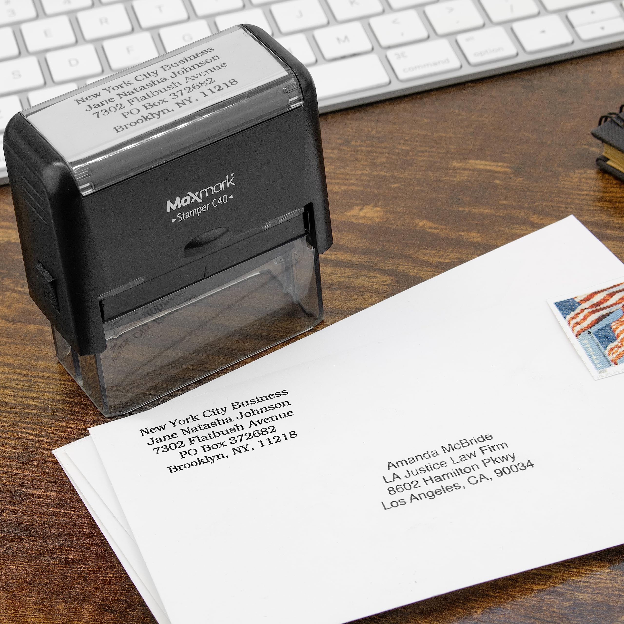 MaxMark Customized Self Inking Stamp - Up to 6 Lines of Text - X-Large Size - Choose from 15 Ink Colors