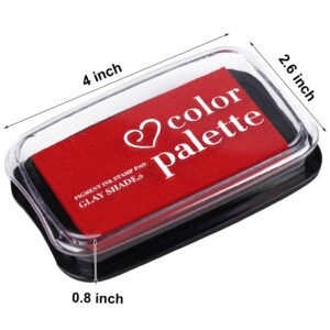 Fstaor Large Red Ink Pad for Rubber Stamps, 4×2.6 inch Ink Pads Permanent for Paper Wood Fabric