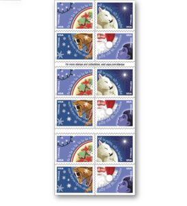 usps forever stamps christmas carols - book of 20 forever postage stamps