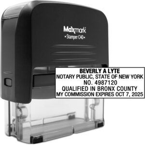 maxmark notary stamp for state of new york- self inking stamp