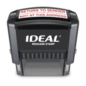 ideal self inking stamp – return to sender, not at this address – red ink, impression size 9/16” x 1-1/2”