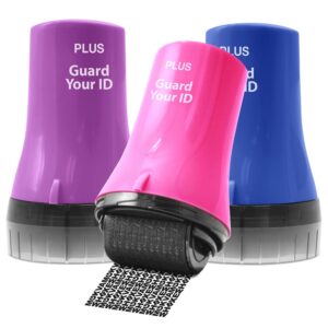 advanced id roller 3-pack wide (blue, pink, purple) - protect your privacy & prevent identity theft with guard your id theft protection, asotv