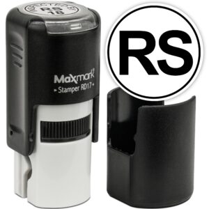 maxmark custom round self inking initials stamp - 15 colors to choose