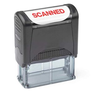 self inking rubber stamp, refillable red ink preinstalled - (9/16" x 1-1/2") (scanned)