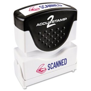 acc-stamp2® pre-ink message stamp, "scanned", blue/red