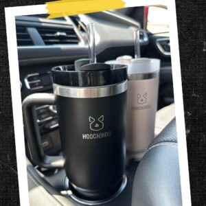 Hooch|Hog 40 oz. Tumbler With Handle Lid and Straw | Reusable Insulated Cup and Water Tumbler | Cup Holder Friendly (Cream)