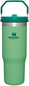 stanley iceflow stainless steel tumbler - vacuum insulated water bottle for home, office or car reusable cup with straw leak resistant flip cold for 12 hours or iced for 2 days, jade, 30oz