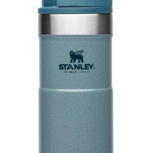 STANLEY NeverLeak Travel Mug .35L / 12OZ Hammertone Ice – Leakproof - Tumbler for Coffee, Tea & Water - BPA FREE - Stainless-Steel Thermo Cup - Rotating lid covers drink - Dishwasher Safe