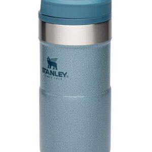 STANLEY NeverLeak Travel Mug .35L / 12OZ Hammertone Ice – Leakproof - Tumbler for Coffee, Tea & Water - BPA FREE - Stainless-Steel Thermo Cup - Rotating lid covers drink - Dishwasher Safe