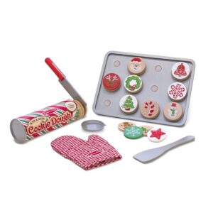 melissa & doug slice and bake wooden christmas cookie play food set