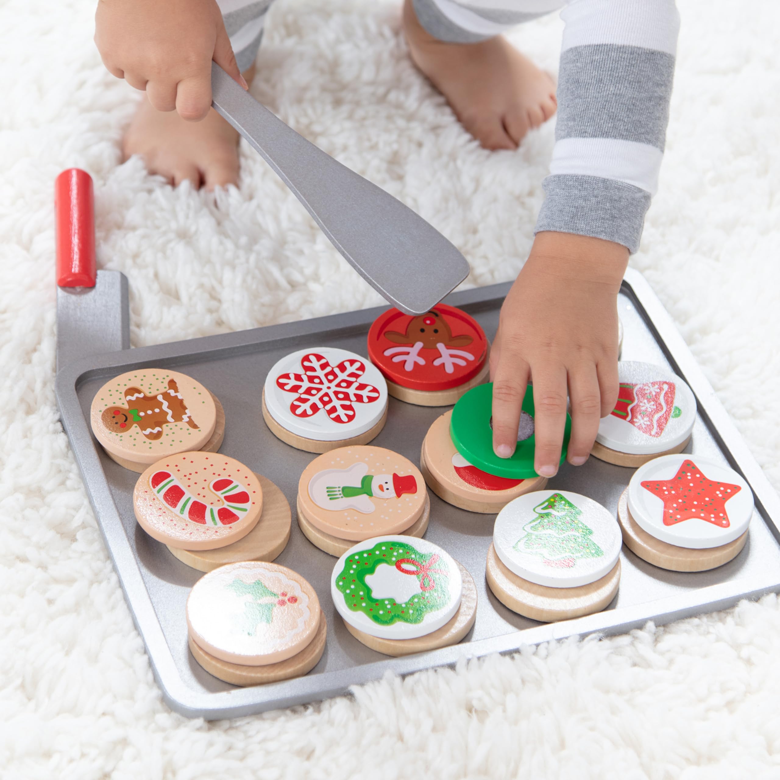 Melissa & Doug Slice and Bake Wooden Christmas Cookie Play Food Set