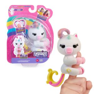 Fingerlings 2023 New Interactive Baby Unicorn Reacts to Touch – 70+ Sounds & Reactions – Lulu (White)