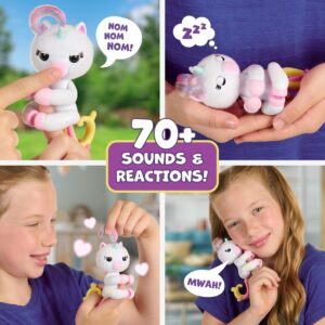 Fingerlings 2023 New Interactive Baby Unicorn Reacts to Touch – 70+ Sounds & Reactions – Lulu (White)