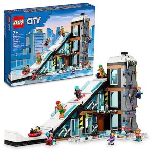 lego city ski and climbing center building set, 1045 pieces, for kids ages 7 and up