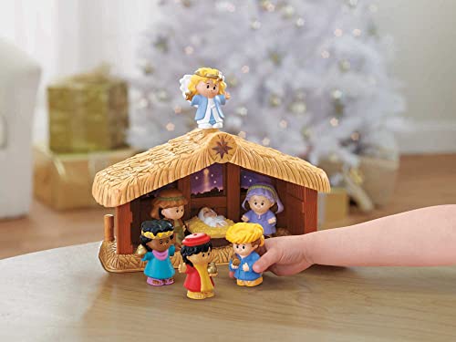 Fisher-Price Little People Deluxe Christmas Story, Nativity Playset with Light, Music and Figures for Toddlers Ages 1 and Up