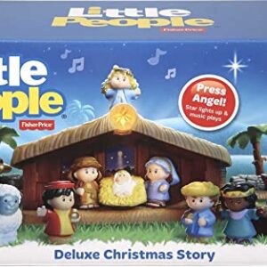 Fisher-Price Little People Deluxe Christmas Story, Nativity Playset with Light, Music and Figures for Toddlers Ages 1 and Up