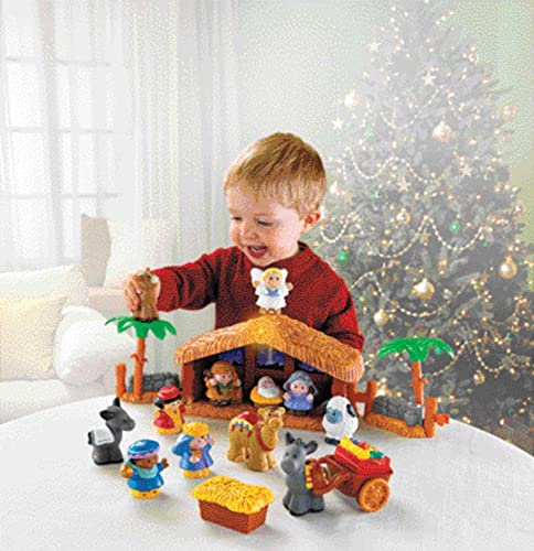 Fisher-Price Little People Deluxe Christmas Story, Nativity Playset with Light, Music and Figures for Toddlers Ages 1 and Up