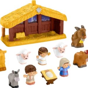 Fisher-Price Little People Toddler Playset Nativity Scene with Baby Jesus Mary & Joseph Figures for Christmas Play Ages 1+ Years