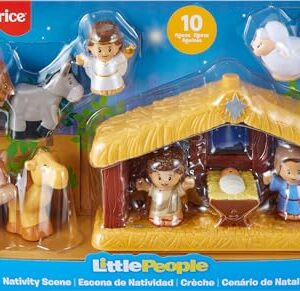 Fisher-Price Little People Toddler Playset Nativity Scene with Baby Jesus Mary & Joseph Figures for Christmas Play Ages 1+ Years