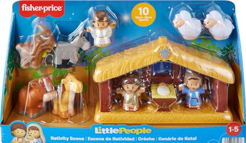 Fisher-Price Little People Toddler Playset Nativity Scene with Baby Jesus Mary & Joseph Figures for Christmas Play Ages 1+ Years