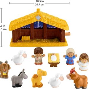 Fisher-Price Little People Toddler Playset Nativity Scene with Baby Jesus Mary & Joseph Figures for Christmas Play Ages 1+ Years