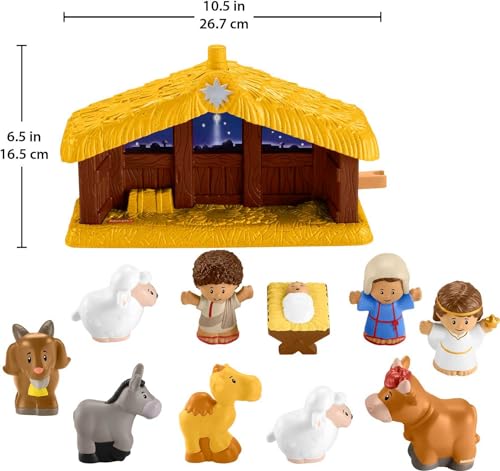 Fisher-Price Little People Toddler Playset Nativity Scene with Baby Jesus Mary & Joseph Figures for Christmas Play Ages 1+ Years