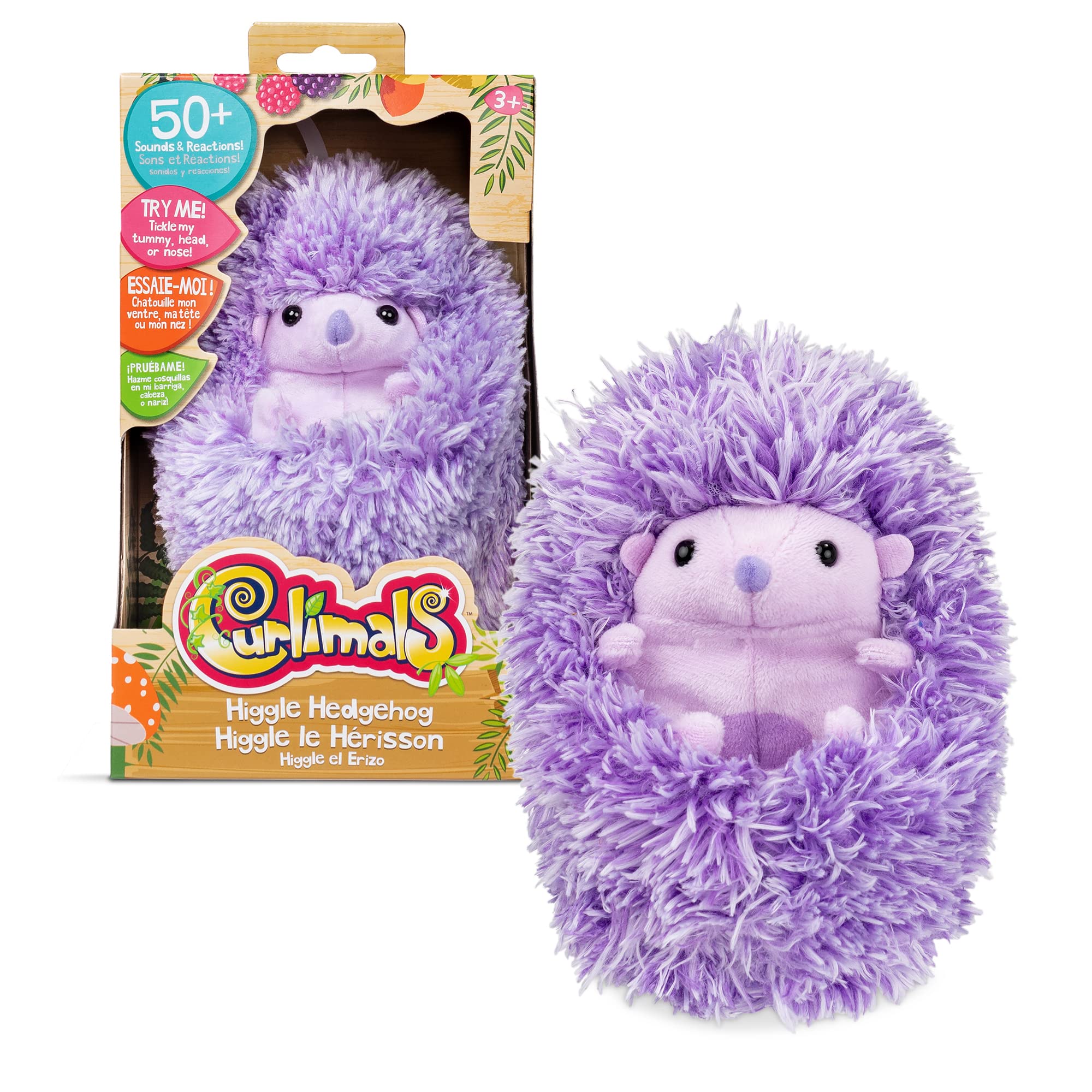 Curlimals - Higgle The Hedgehog - Interactive, Animated, Talking, Giggling Toy Pet, Over 50 Sounds, 5" Plush - New 2023 - Best Birthday Toy Gifts for Boys and Girls