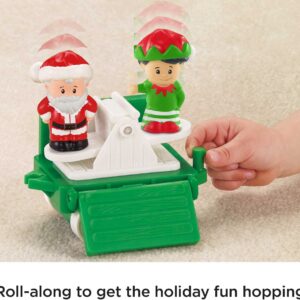 Fisher-Price Little People Toddler Toy Musical Christmas Train with Santa Elf & Reindeer Figures for Ages 1+ Years