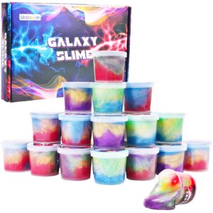 kids party favors slime putty, 24 pack galaxy slime bulk, crystal slime for goodie bag, stress relief toys, tactile and visual stimulation, christmas stocking stuffers for girls and boys