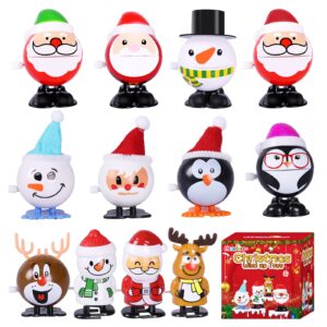 max fun 12pcs christmas wind up stocking stuffers toys assortment for christmas party favors goody bag filler (christmas wind up toys)