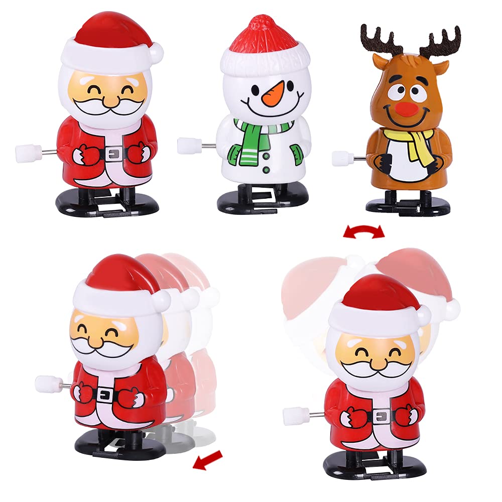 Max Fun 12pcs Christmas Wind Up Stocking Stuffers Toys Assortment for Christmas Party Favors Goody Bag Filler (Christmas Wind up Toys)