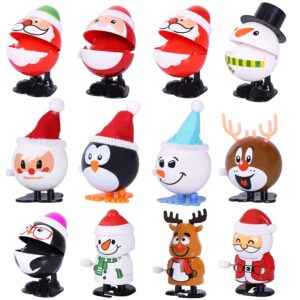 Max Fun 12pcs Christmas Wind Up Stocking Stuffers Toys Assortment for Christmas Party Favors Goody Bag Filler (Christmas Wind up Toys)