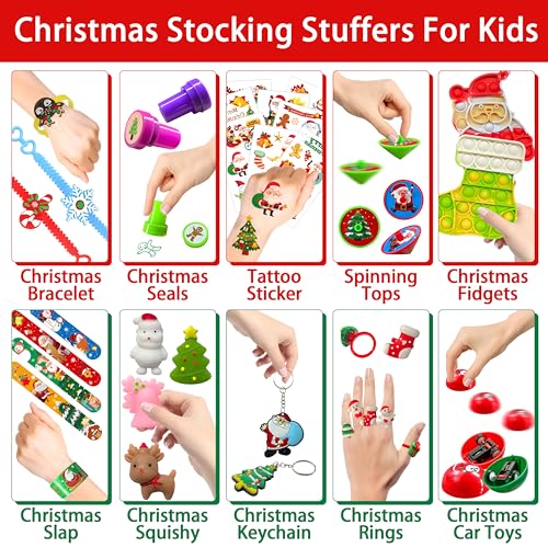 Christmas Toys Assortment For Kids Party Favors, Stocking Stuffers for Kids,Goodie Bag Stuffers, Gifts Prizes For Classroom Rewards, Stuff Fillers for Advent Calendar, Birthday Pinata Stuffers