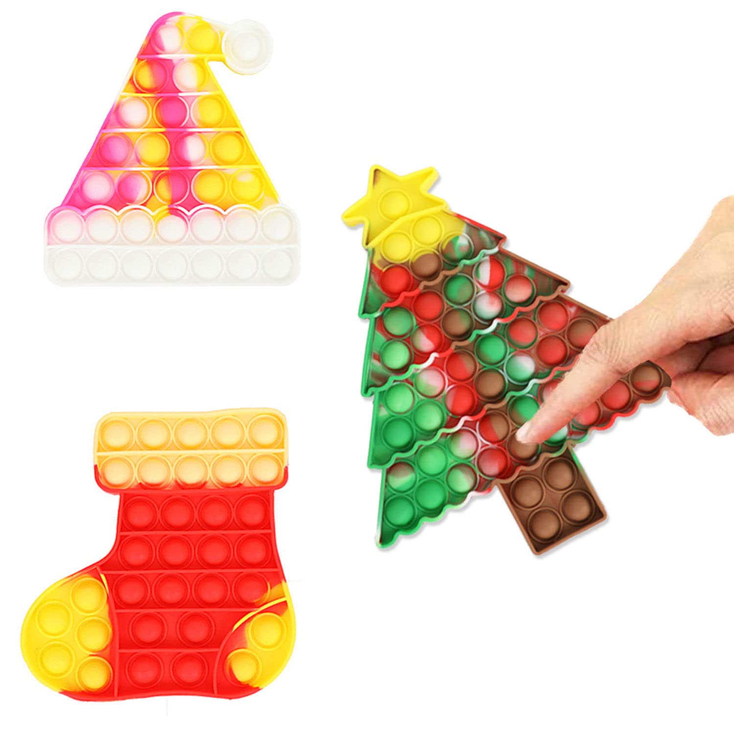 36 Pcs Christmas Fidget Toys Set With Christmas Tree Pop Bubble Toys, Pop Tube, Mochi Squeeze Sensory Toys for Kids Boys Girls Christmas Party Favors Stocking Stuffers Stress Relief Gifts Pack