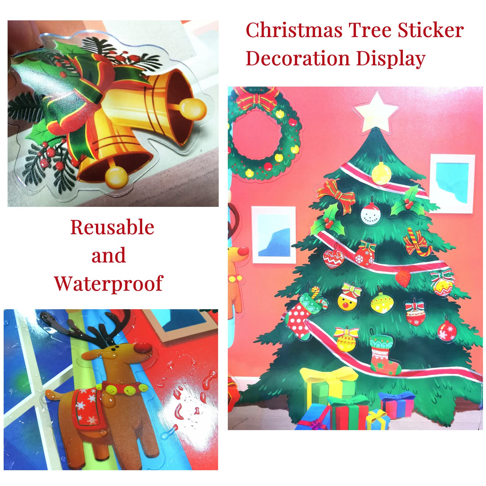 Christmas Reusable Sticker Book for Kids Christmas Theme Activity Books for Toddlers Busy Book Birthday Gifts Car Travel Toys