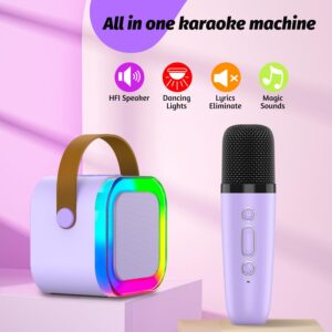 OUTUVAS Kids Karaoke Microphone Machine Toy, 4-12 Years Old Girls Christmas Birthday Gift for Girls, Karaoke Toys Gifts for Girls Ages 4, 5, 6, 7, 8, 9, 10, 12 +Year Old Birthday Party. (Purple)