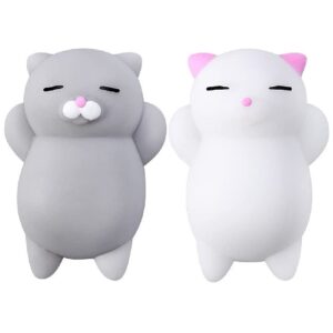 nutty toys squishy cat set - 2" soft silicone kawaii kitties, top stress relief toy 2024 unique gifts for teens kids women men adults best teenage girls teen boy tween christmas stocking stuffers idea