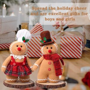 Shapeazy Gingerbread Plush Stuffed Animal,Christmas Stuffed Animal Stuffed Gingerbread Boy Girl,Gingerbread Man Plush Toys Christmas Decor Gingerbread Doll for Holiday Christmas Tree Gifts (Boy+Girl)