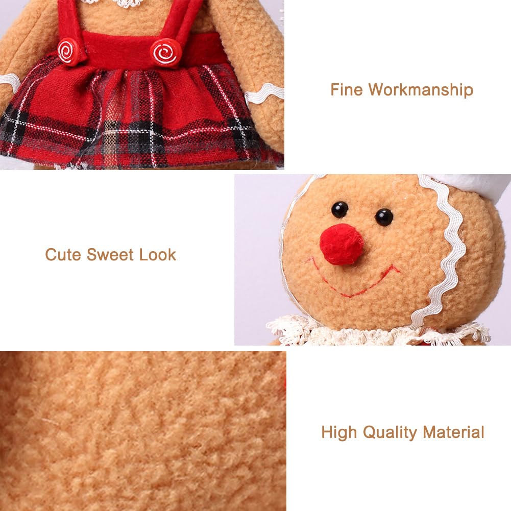 Shapeazy Gingerbread Plush Stuffed Animal,Christmas Stuffed Animal Stuffed Gingerbread Boy Girl,Gingerbread Man Plush Toys Christmas Decor Gingerbread Doll for Holiday Christmas Tree Gifts (Boy+Girl)