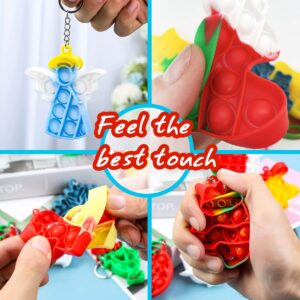 36Pcs Christmas Set Pop Fidget Toys Push Pop it Bubble Fidget Sensory Toy Pop It Fingertip Keychain Decompression Bubble Toys for Kids.…