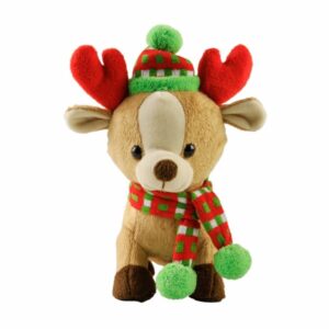 cuddle barn - rock & roll rider | animated walking dancing singing christmas holiday reindeer sings sleigh ride, 10 inches