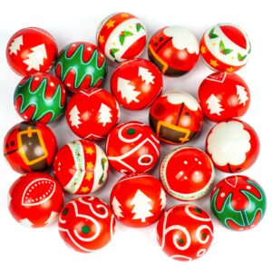 lovestown christmas stress ball toys, 20pcs christmas squeeze toys 2.5inch bouncy squeeze balls for stress relief christmas party favors goodie bag fillers