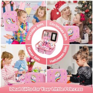 Toys for Girls-Kids Makeup Kit for Girl,29PCS Real Washable Kids Toys for Girls Age 2 3 4 5 6 7 8 9 10 11 Year Old,Princess Christmas Birthday Ideas Unicorns Gifts for Girls with Dress Up Jewelry Set