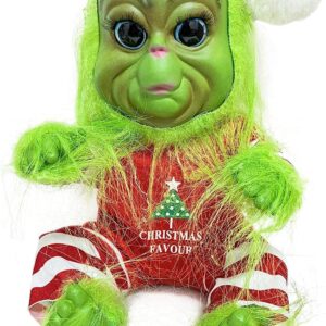 MAOROSIS Christmas Doll Toys, 8" Green Monster Doll Plush Toy, Christmas Santa Plush Toys Stuffed Animal Toy Collectie Doll Christmas Decoration Gifts for Kids Boys Girls