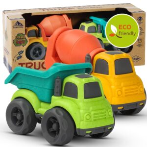 aigitoy toddler car toys for 1-3 year old, bpa free, phthalates free, pvc, dump truck, mixer cement, easter christmas birthday gifts for 2 3 4 year boy girl. dishwasher safe, recycled plastic