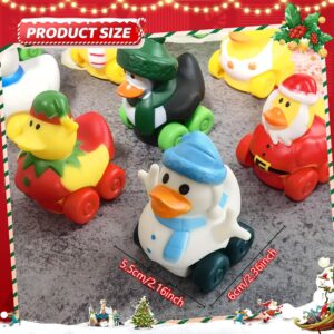 Cherislpy 12 Pcs Christmas Rubber Ducks Cars Soft Bath Toy Vehicles for Babies Kids Girls Boys Birthday Gifts,Christmas Party Favors,Christmas Stocking Stuffers(Christmas)