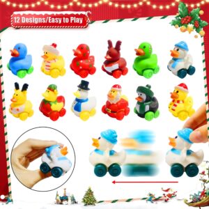 Cherislpy 12 Pcs Christmas Rubber Ducks Cars Soft Bath Toy Vehicles for Babies Kids Girls Boys Birthday Gifts,Christmas Party Favors,Christmas Stocking Stuffers(Christmas)